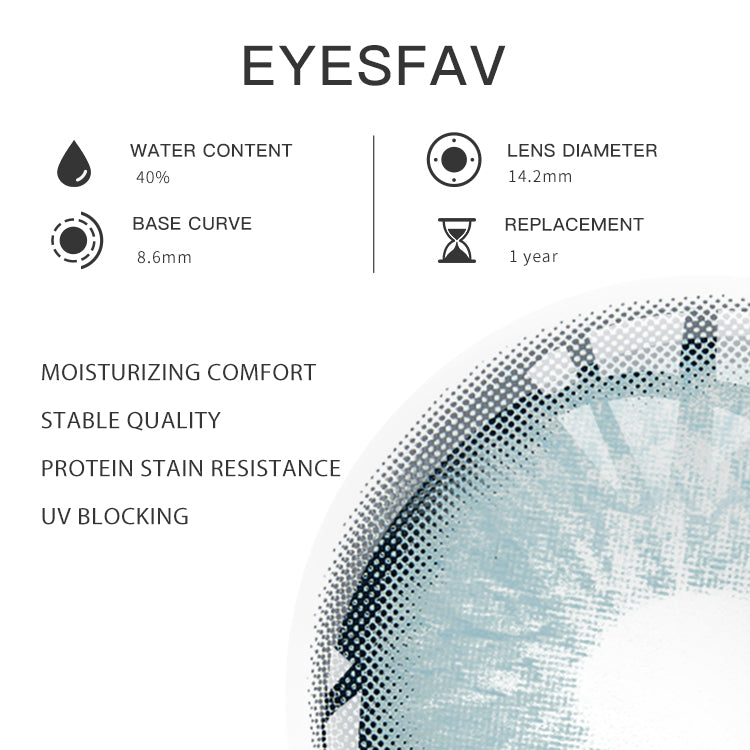 Fluffy Blue Colored Contact Lenses | 1 Year | Natural Vibes – EYESFAV