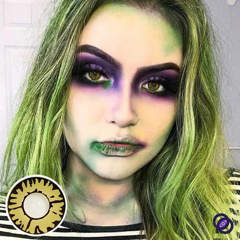 Twilight Shade Yellow Contact Lenses | Black Outer Ring | Cosplay – EYESFAV